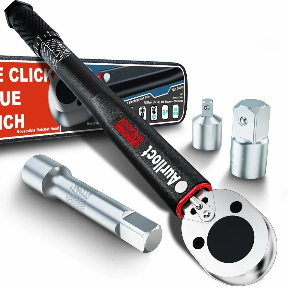 Динамометрический ключ с приводом 3/8 дюйма, 10-140 Нм, черный