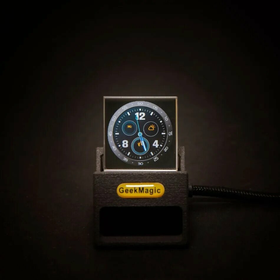 Настольная метеостанция WIFI GeekMagic Super, прозрачный Отображает курсы фондовых бирж, цены на криптовалюту BitCoin