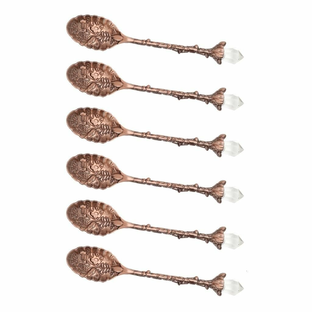 Набор Из 6 Металлических ложек с декоративными иглами Идеально подходит для подачи Соленого Десерта