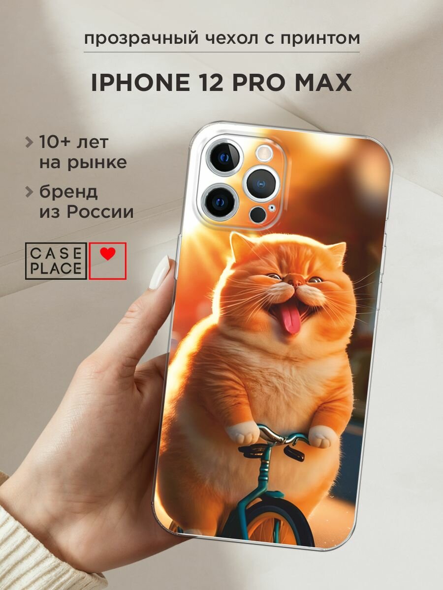 Чехол на Apple iPhone 12 Pro Max / Айфон 12 Про Макс с принтом "Кот на велике"