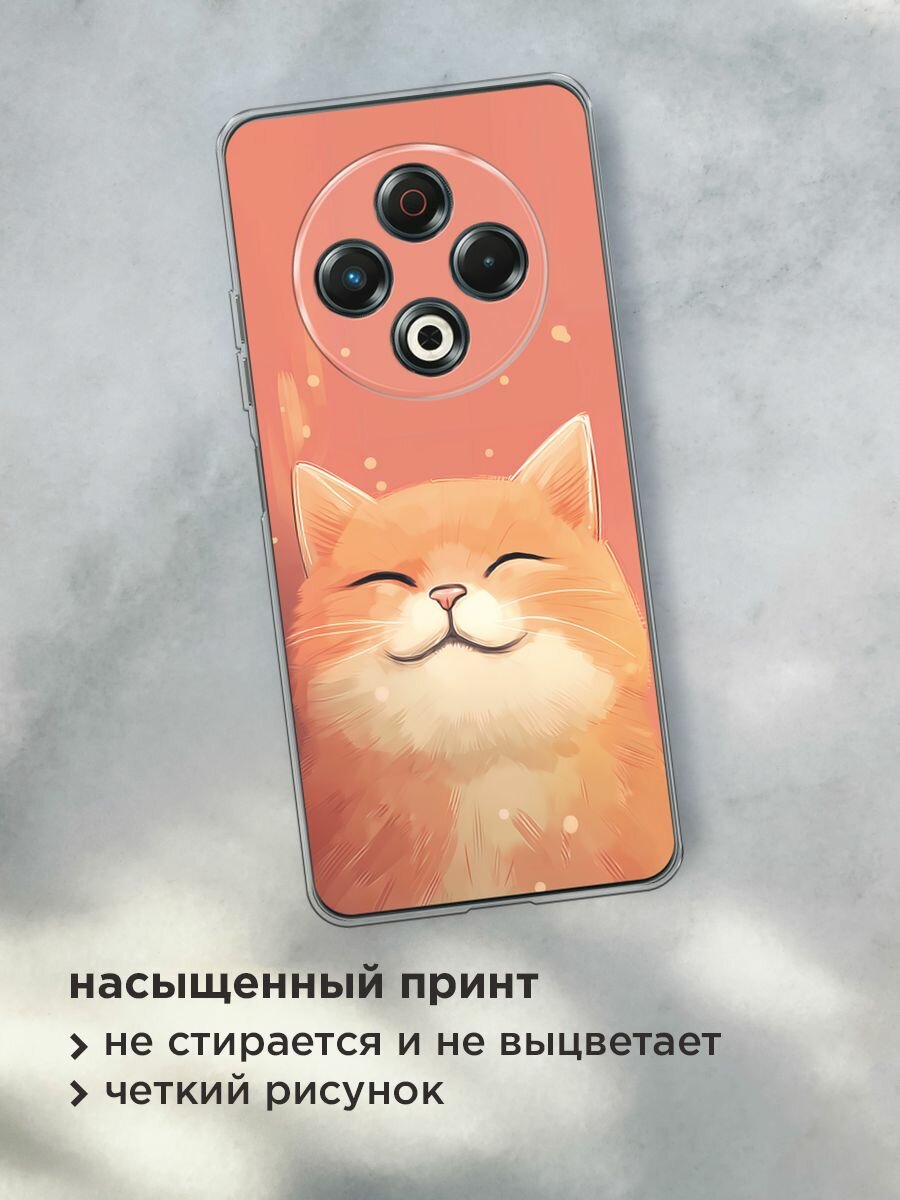 Чехол на Tecno Spark 30 / Текно Спарк 30 с принтом "Довольный рыжий котик" — фото 1