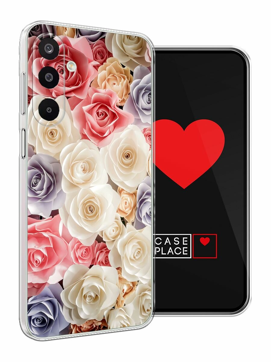 Чехол на Samsung Galaxy M16 / Самсунг Галакси М16 с принтом "Пастельные розы" — фото 1