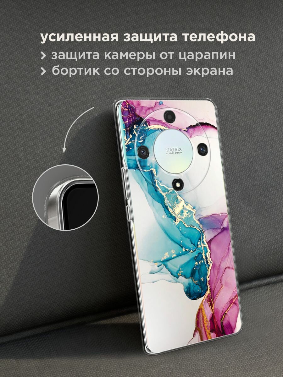 Чехол на Honor X9A / Хонор X9A с принтом "Розовые разводы рисунок" — фото 1