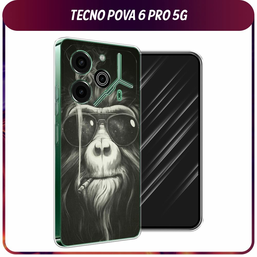 Чехол на Tecno Pova 6 Pro 5G / Текно Пова 6 Про с принтом "Обезьяна в очках"