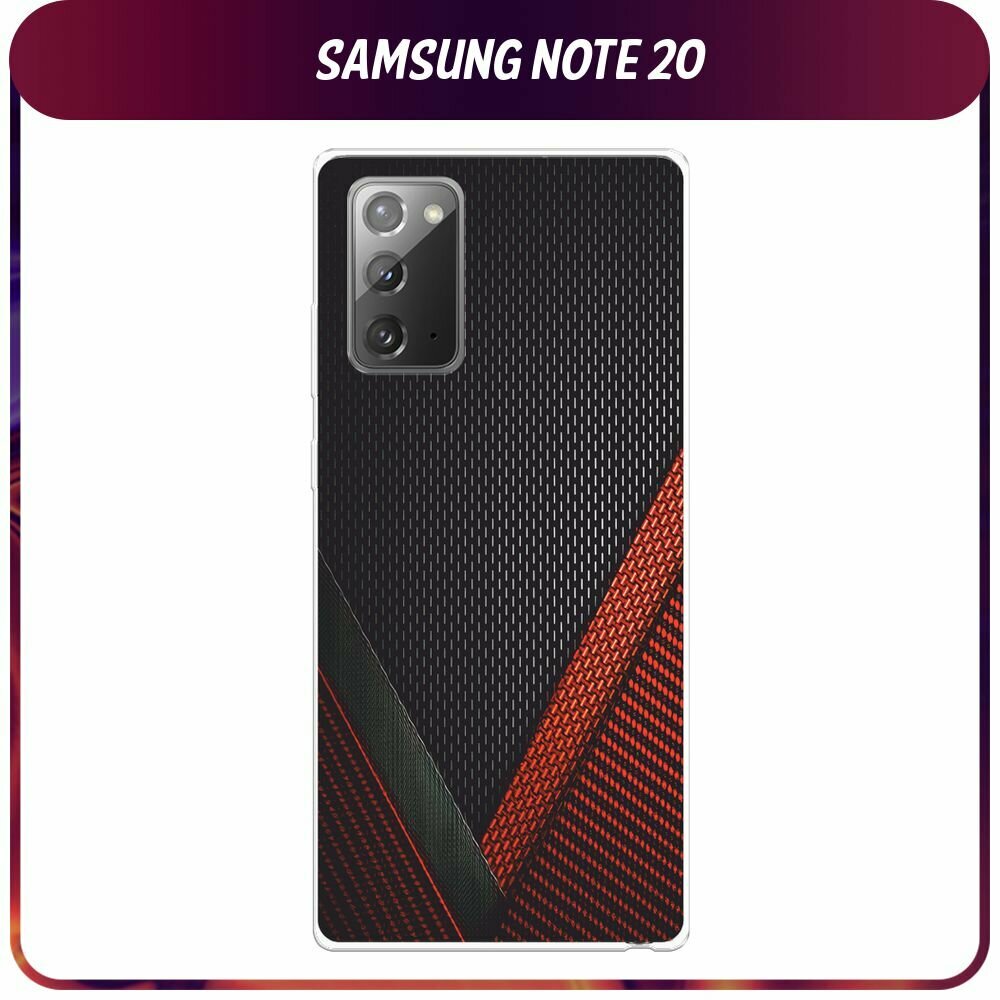 Чехол на Samsung Galaxy Note 20 / Самсунг Галакси Ноут 20 с принтом "Красный карбон"