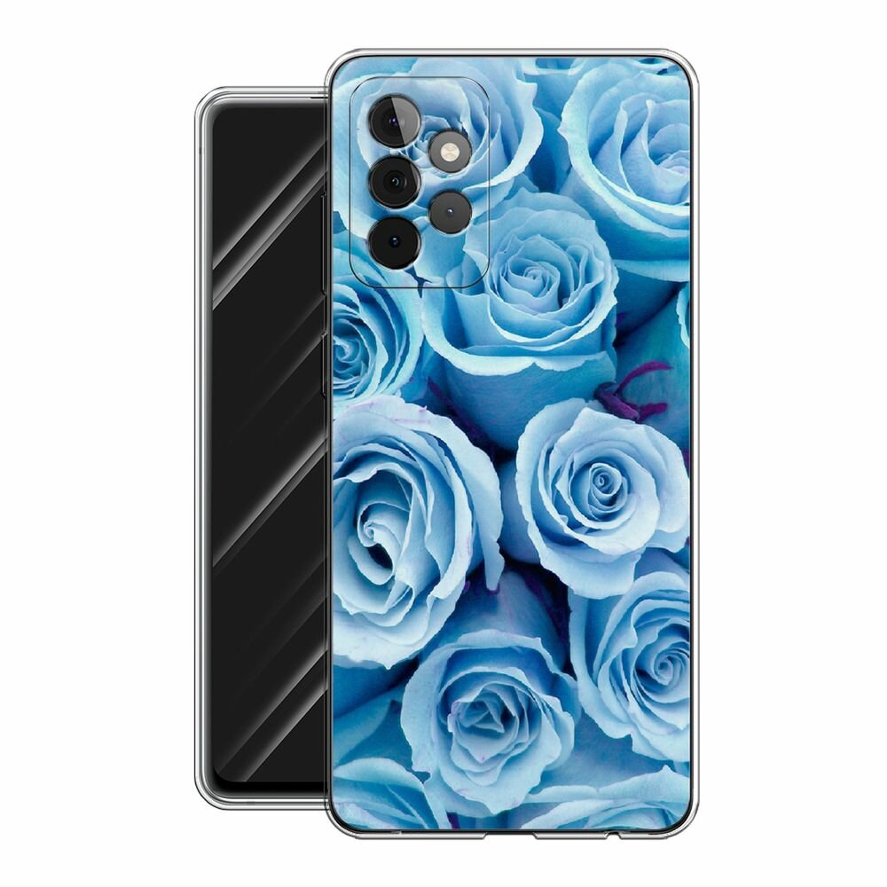 Чехол на Samsung Galaxy A72 / Самсунг Галакси А72 с принтом Лазурные розы — фото 1
