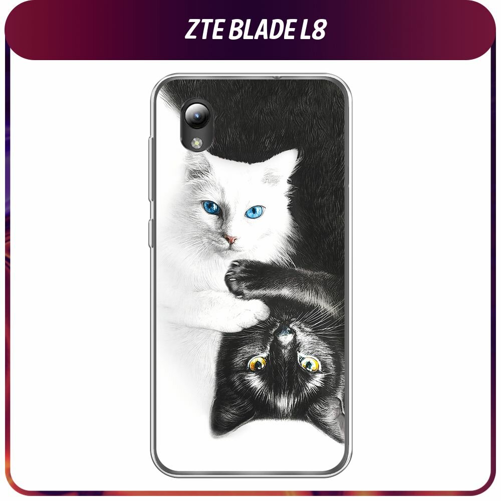 Чехол на ZTE Blade L8/A3 (2019)/A31 lite / ЗТЕ Блэйд L8/A3/A31 Лайт с принтом "Коты Инь-Янь"