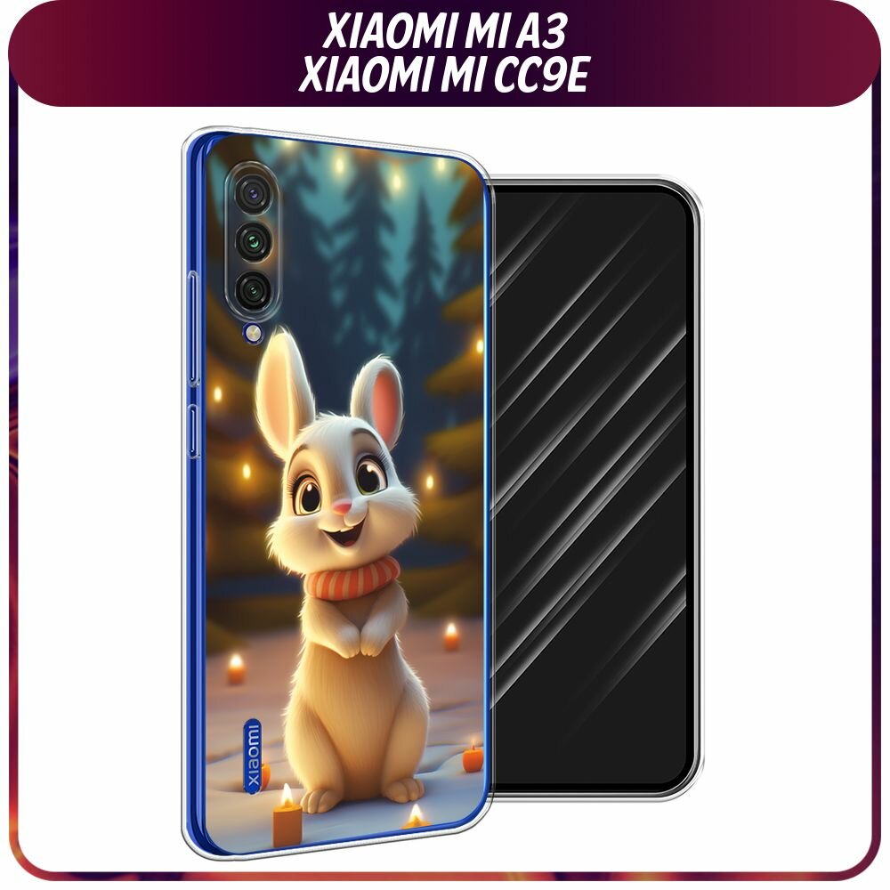 Чехол на Xiaomi Mi CC9E/Mi A3 / Сяоми Mi CC9E/Mi A3 с принтом "Кролик среди свечей"