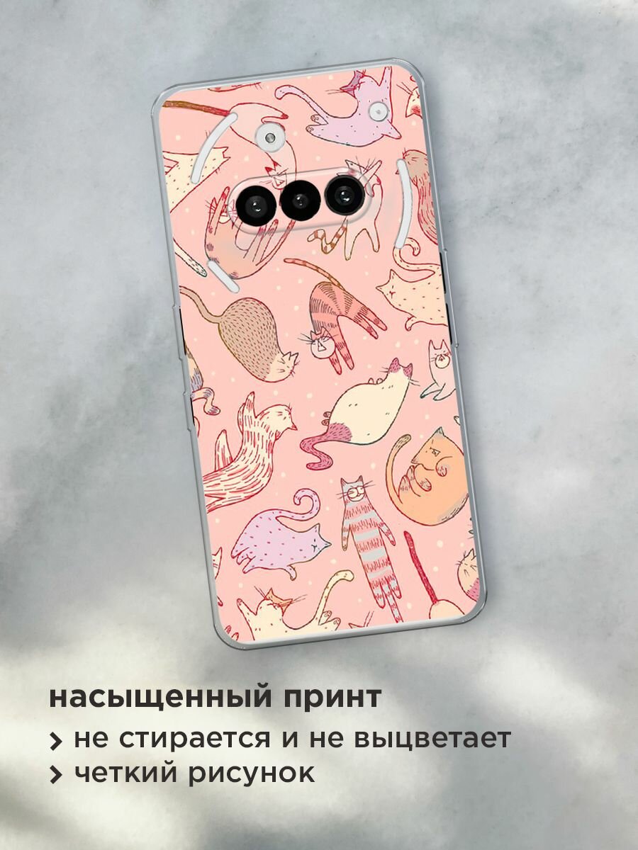 Чехол на Nothing Phone 3a / Нотинг Фон 3а с принтом "Розовое счастье" — фото 1