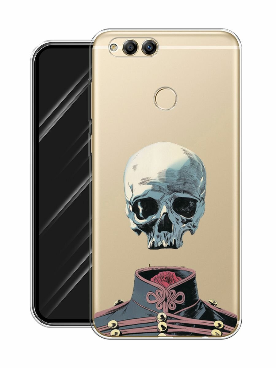 Силиконовый чехол на Honor 7X / Хонор 7Х с принтом "Гусар", прозрачный — фото 1