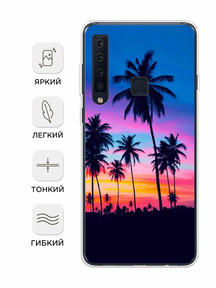 Чехол на Samsung Galaxy A9 2018 / Самсунг Галакси А9 2018 с принтом "Закат 5" — фото 1