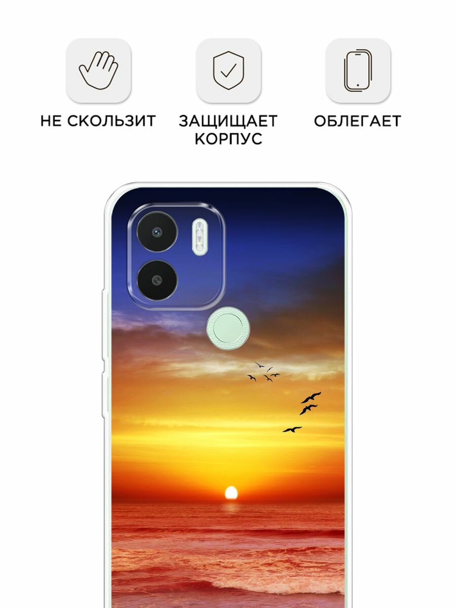 Чехол на Xiaomi Redmi A1+/Redmi A2+/Poco C51/C50 / Редми A1+ с принтом закат 3 — фото 1