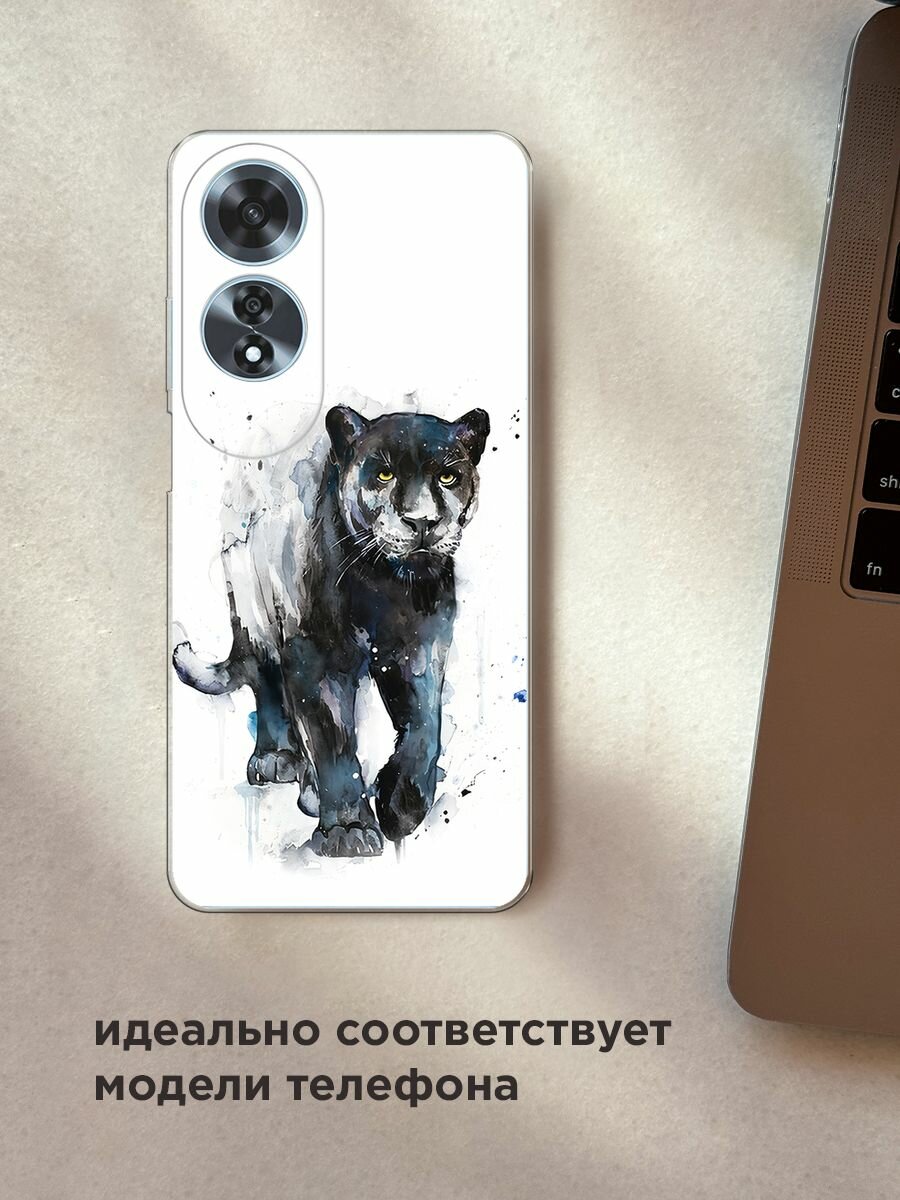 Силиконовый чехол на Oppo A60 / Оппо А60 с принтом "Пантера арт 3" — фото 1