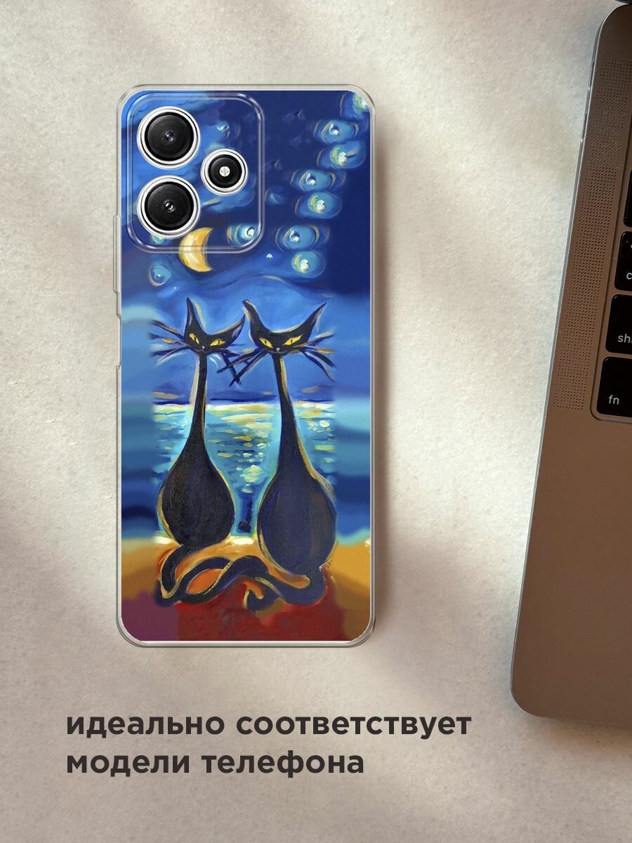 Чехол на Xiaomi Redmi 12 / Сяоми Редми 12 с принтом "Влюбленные котики 7" — фото 1