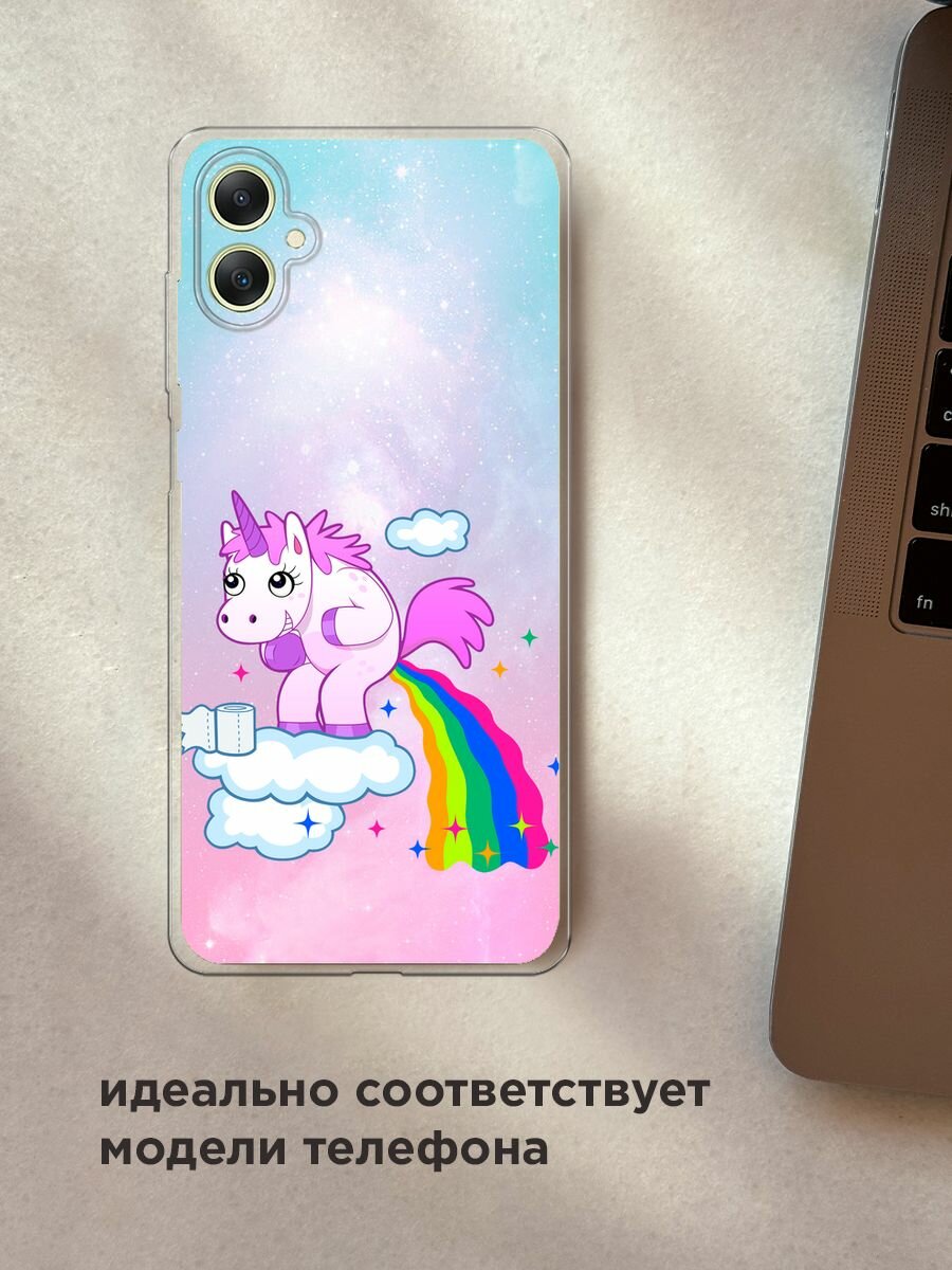 Чехол на Samsung Galaxy A06 / Самсунг Галакси А06 с принтом "Единорог какает" — фото 1