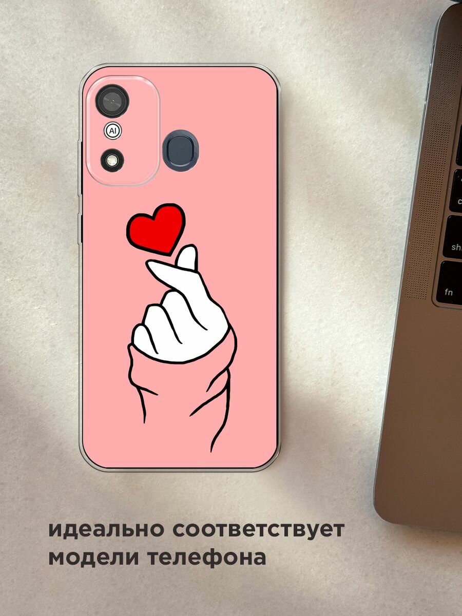 Силиконовый чехол на Itel A27 / Ител А27 с принтом "Милое сердечко" — фото 1
