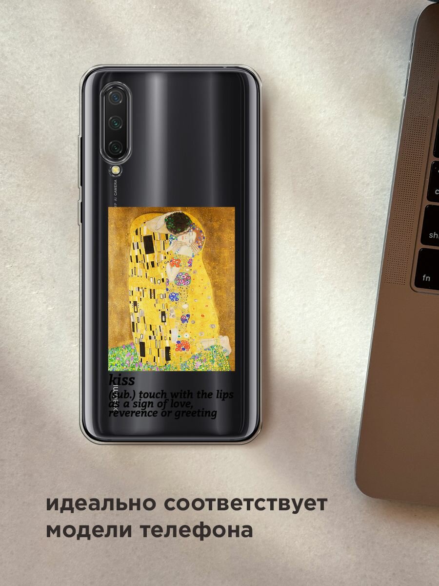 Чехол на Xiaomi Mi CC9/A3 Lite/9 Lite / Сяоми Mi CC9/A3 Lite/9 Lite с принтом "The kiss", прозрачный — фото 1