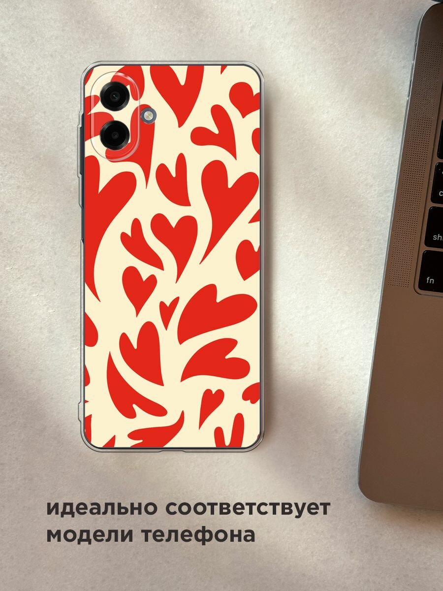 Чехол на Samsung Galaxy A07 / Самсунг А07 с принтом "Crazy hearts 1 - 14 февраля" — фото 1