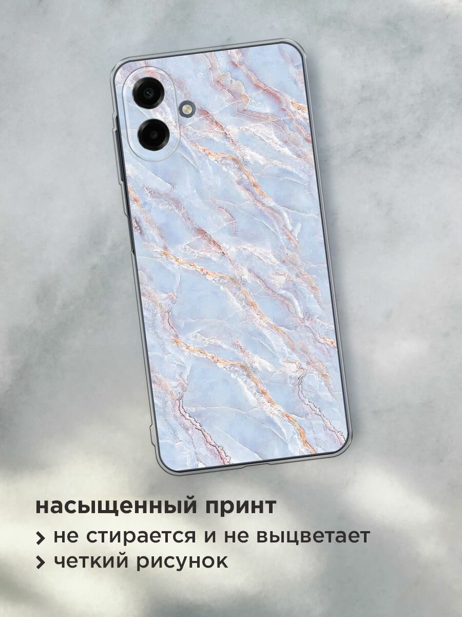 Чехол на Samsung Galaxy A07 / Самсунг А07 с принтом "Сиреневый мрамор" — фото 1