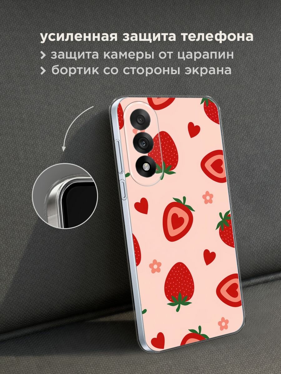 Чехол на OnePlus Nord 5 / Ван Плас Норд 5 с принтом "Heart strawberries 1 - 14 февраля" — фото 1