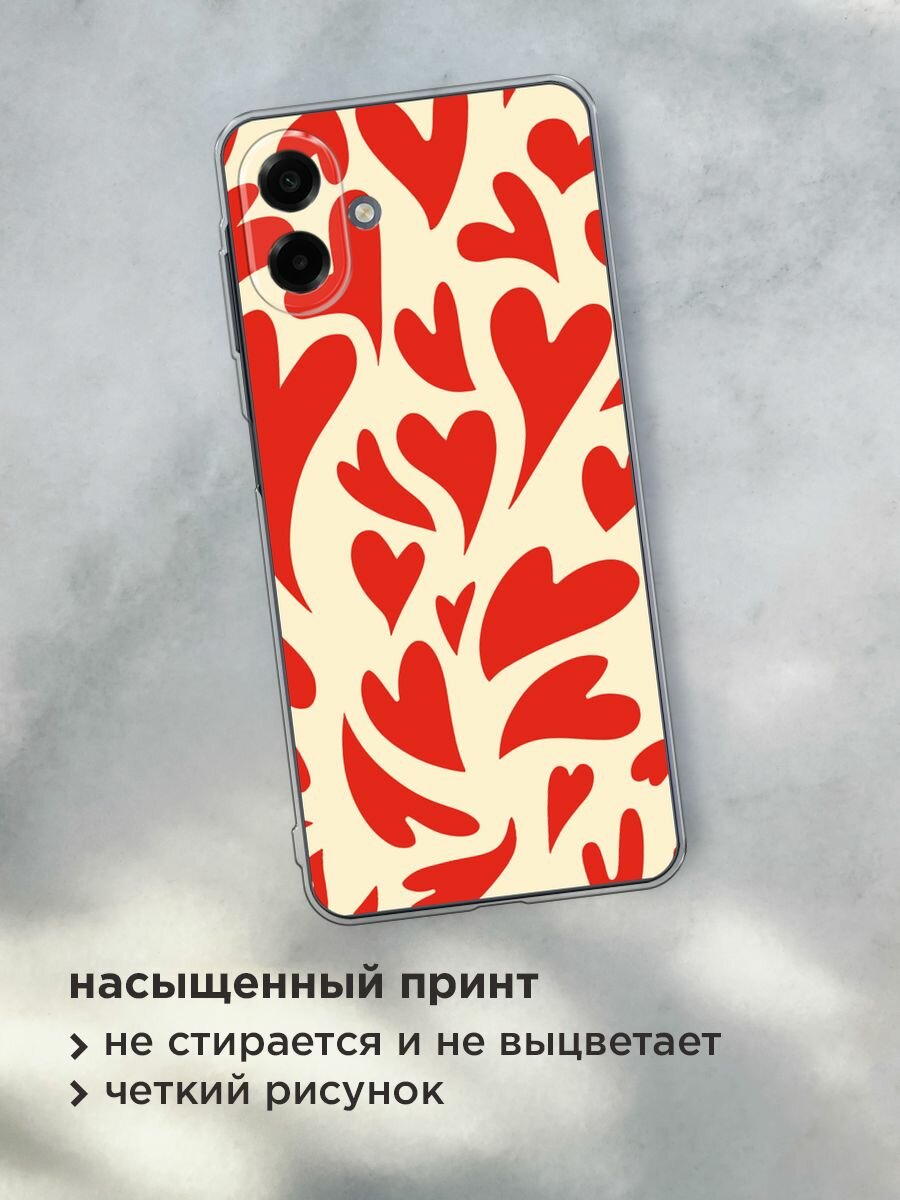 Чехол на Samsung Galaxy A07 / Самсунг А07 с принтом "Crazy hearts 1 - 14 февраля" — фото 1