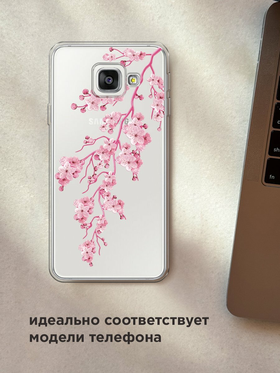 Чехол на Samsung Galaxy A3 2016 / Самсунг Галакси А3 2016 с принтом "Ветка сакуры 2" — фото 1