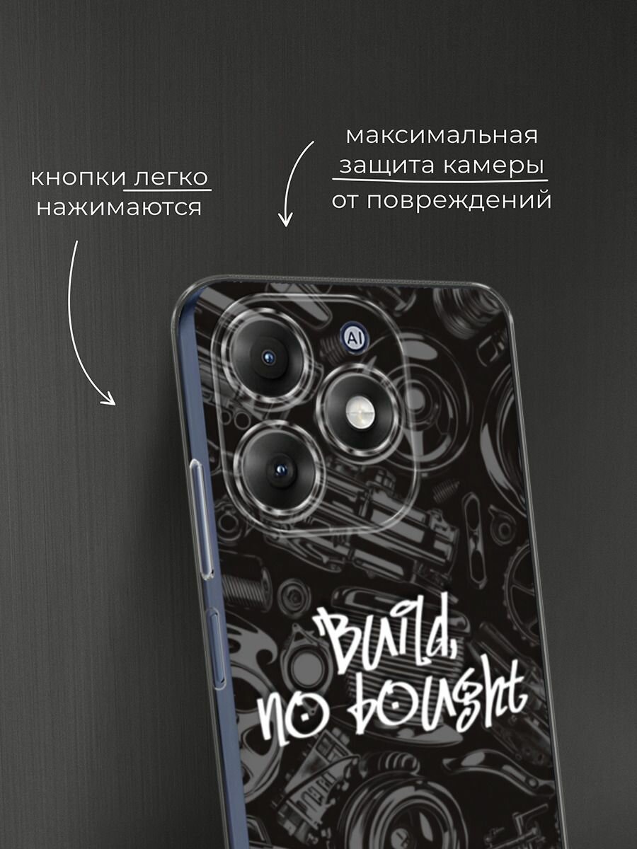 Силиконовый чехол на Itel A70 / Ител А70 с принтом "Build no bought" — фото 1