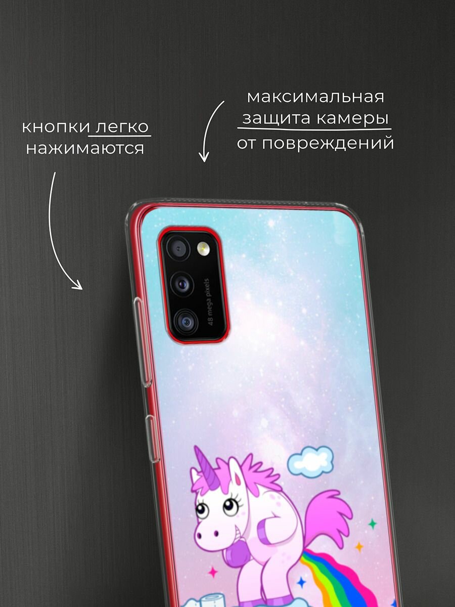 Чехол на Samsung Galaxy A41 / Самсунг Галакси А41 с принтом "Единорог какает" — фото 1