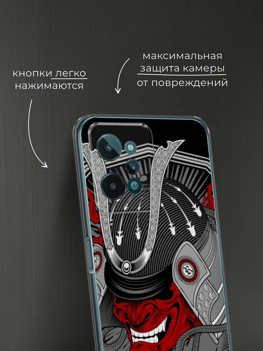 Чехол на Realme C31 / Реалми C31 с принтом "Красная маска самурая" — фото 1