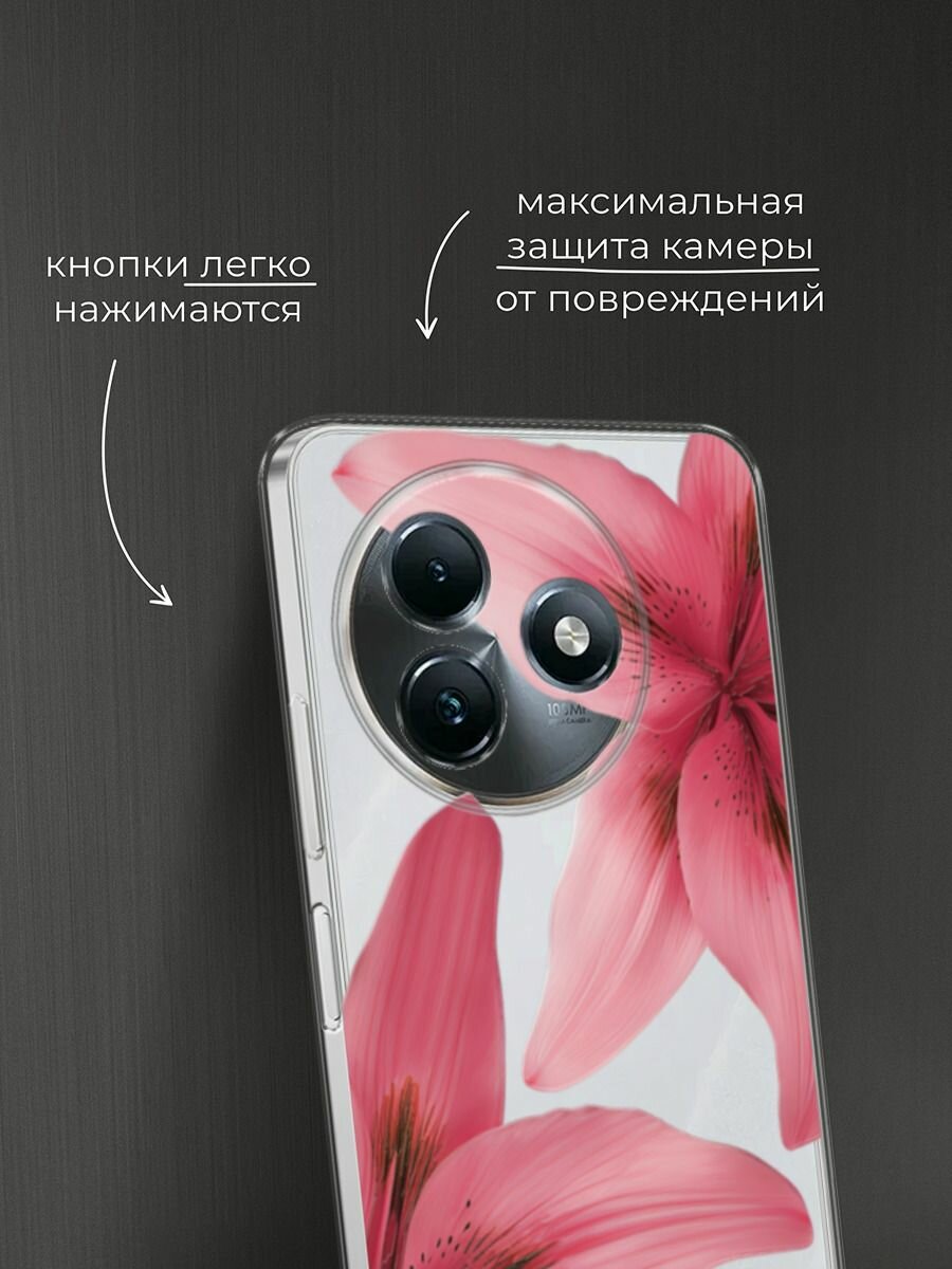 Чехол на Itel S24 / Ител S24 с принтом "Pink flower" — фото 1