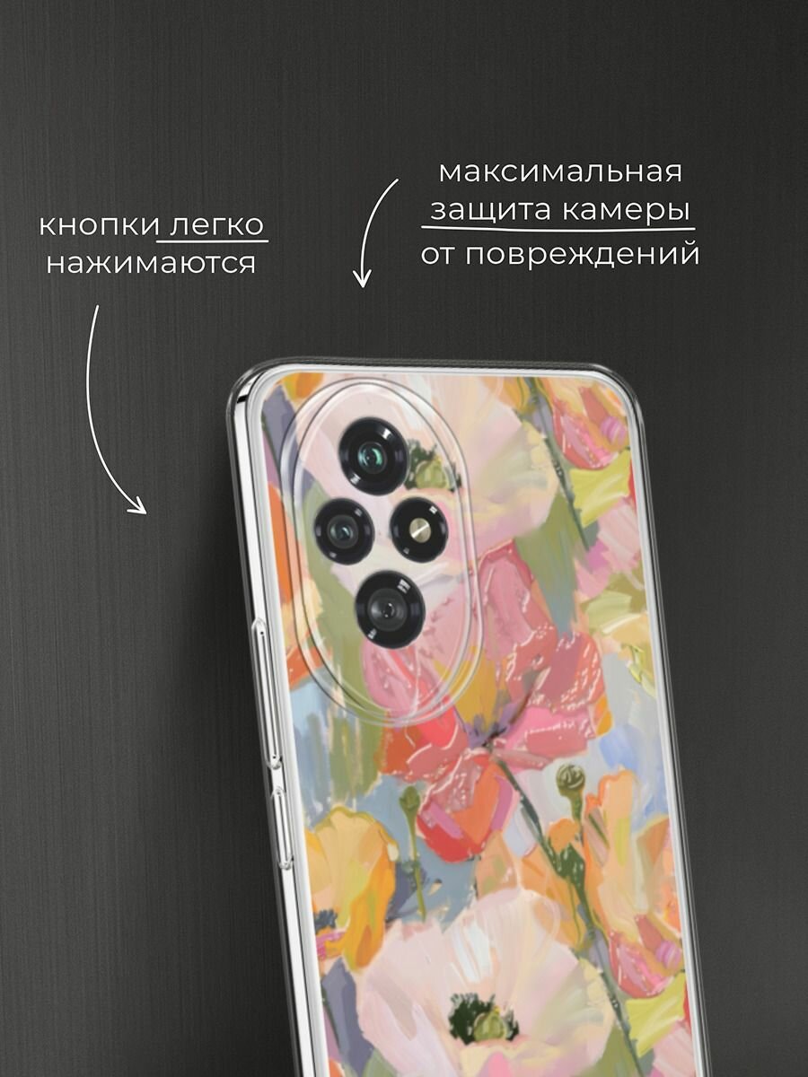 Чехол на Honor 200 / Хонор 200 с принтом "Акварельные анемоны" — фото 1
