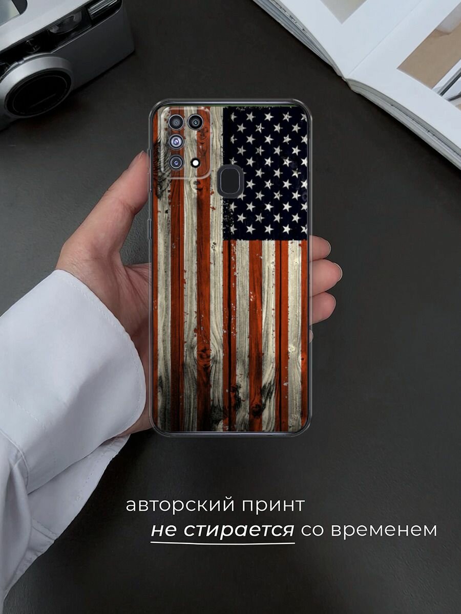 Чехол на Samsung Galaxy M31 / Самсунг Галакси М31 с принтом "США" — фото 1