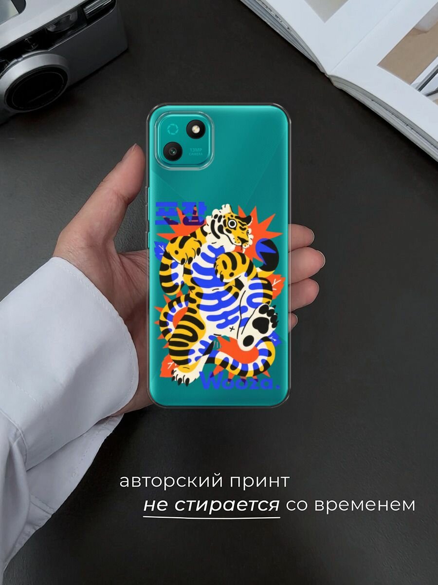 Силиконовый чехол на Wiko T10 / Вико Т10 с принтом "Wooza", прозрачный — фото 1