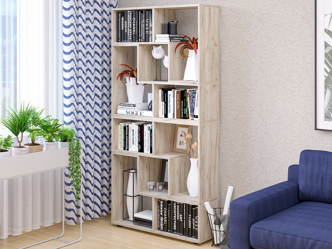 Стеллаж "Пирамида комфорта" Астра-15 В2, цвет Крафт Серый, 182,5х90х28см