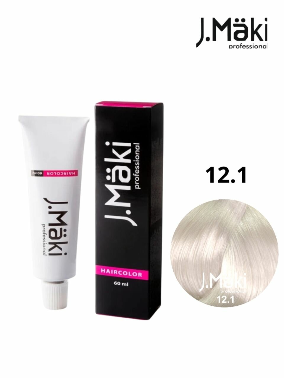J.Maki 12.1 Суперблонд пепельный; cтойкая краска для волос 60 мл