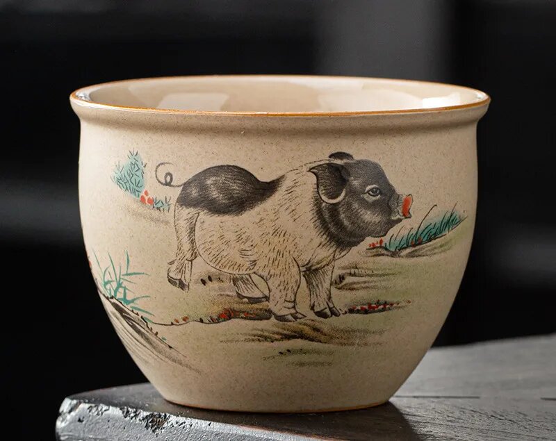 Китайская винтажная керамическая чашка для чая RI ONIY TEASET 150 мл