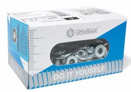 Шайба простая М6 (300шт) DIN125 цинк SteelRex
