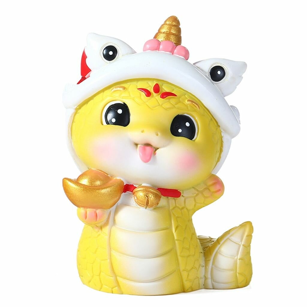 Золотая змея с качающейся головой на год змеи - национальный стиль львица