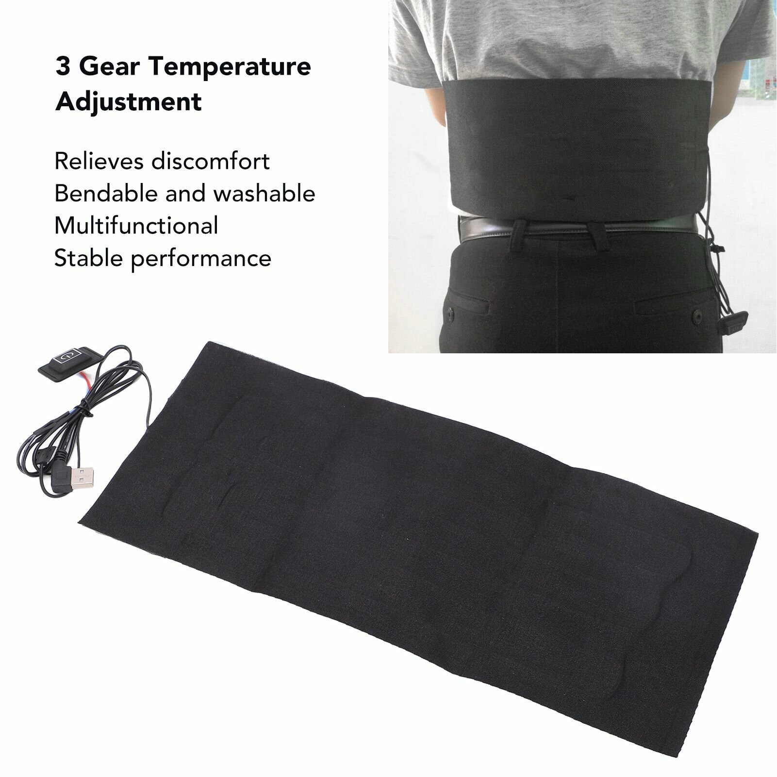 USB-грелка, коврик с 3 передачами, портативный, многофункциональный, безопасный, водонепроницаемый, стабильный, ткань с электрическим подогревом