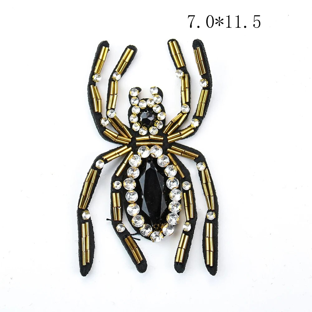 Нашивка бисерная бабочка Черный, Spider