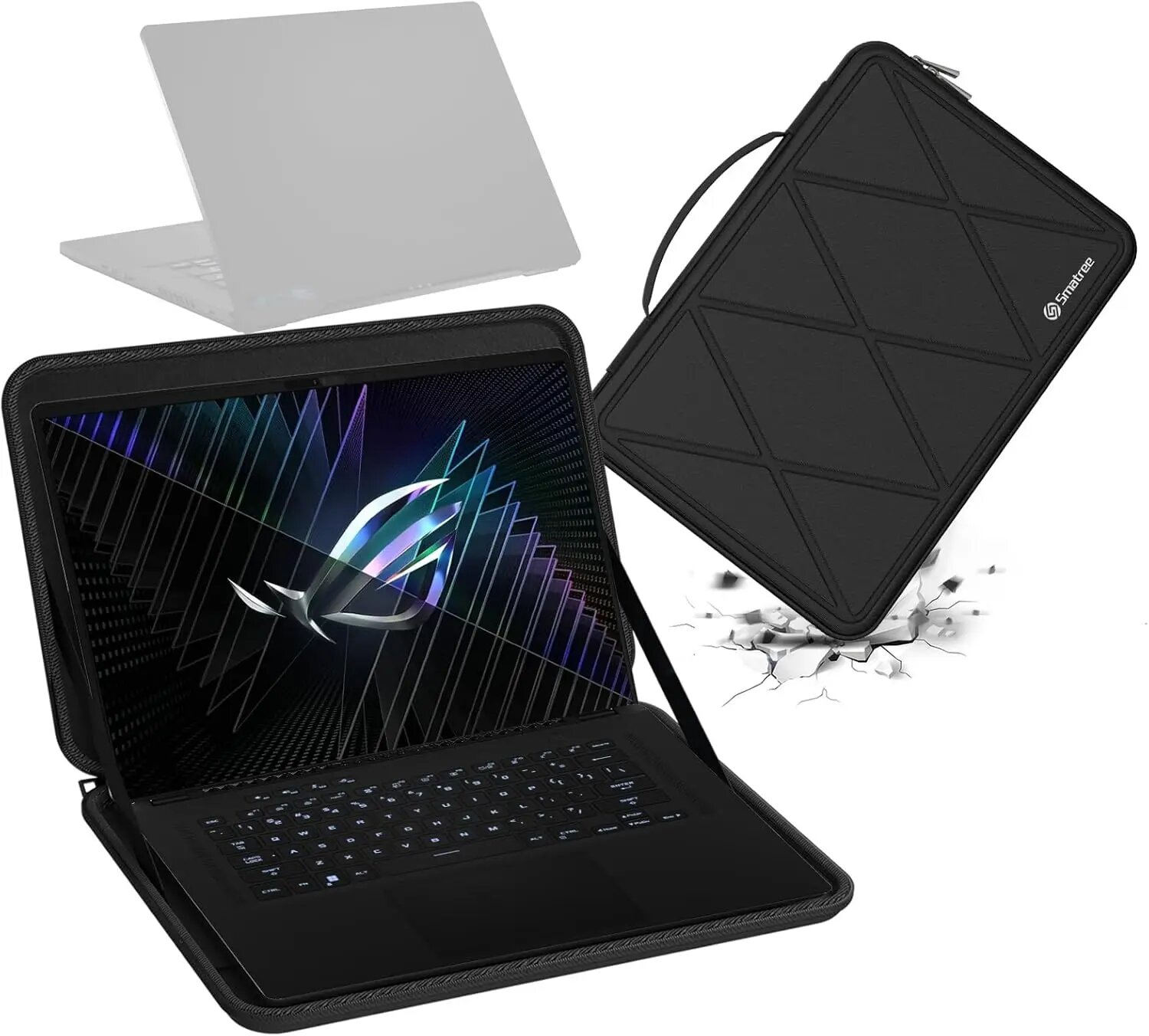 Жесткий чехол для ноутбука EVA, совместимый с ноутбуком ASUS ROG Zephyrus G16 (2024) GU605, TUF Gaming F16 2024, Противоударная сумка для компьютера, Black, Унисекс