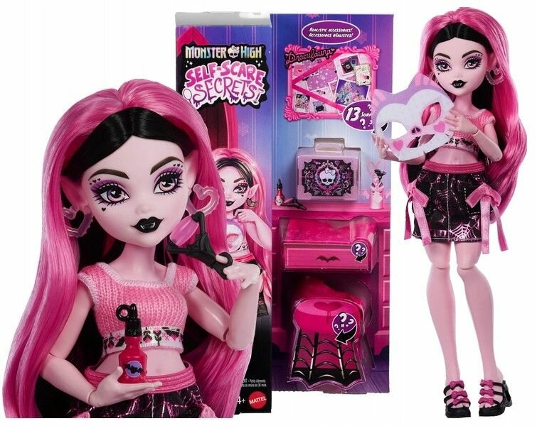 Кукла Mattel Monster High SELF-SCARE SECRETS - Draculaura Дракулаура - Кукла с аксессуарами Монстр Хай JHK43