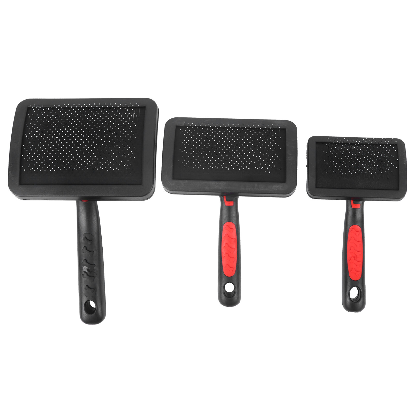 3pcs Portable Cat Dog Slicker Brush Pet Grooming Massage Comb Set Accessory