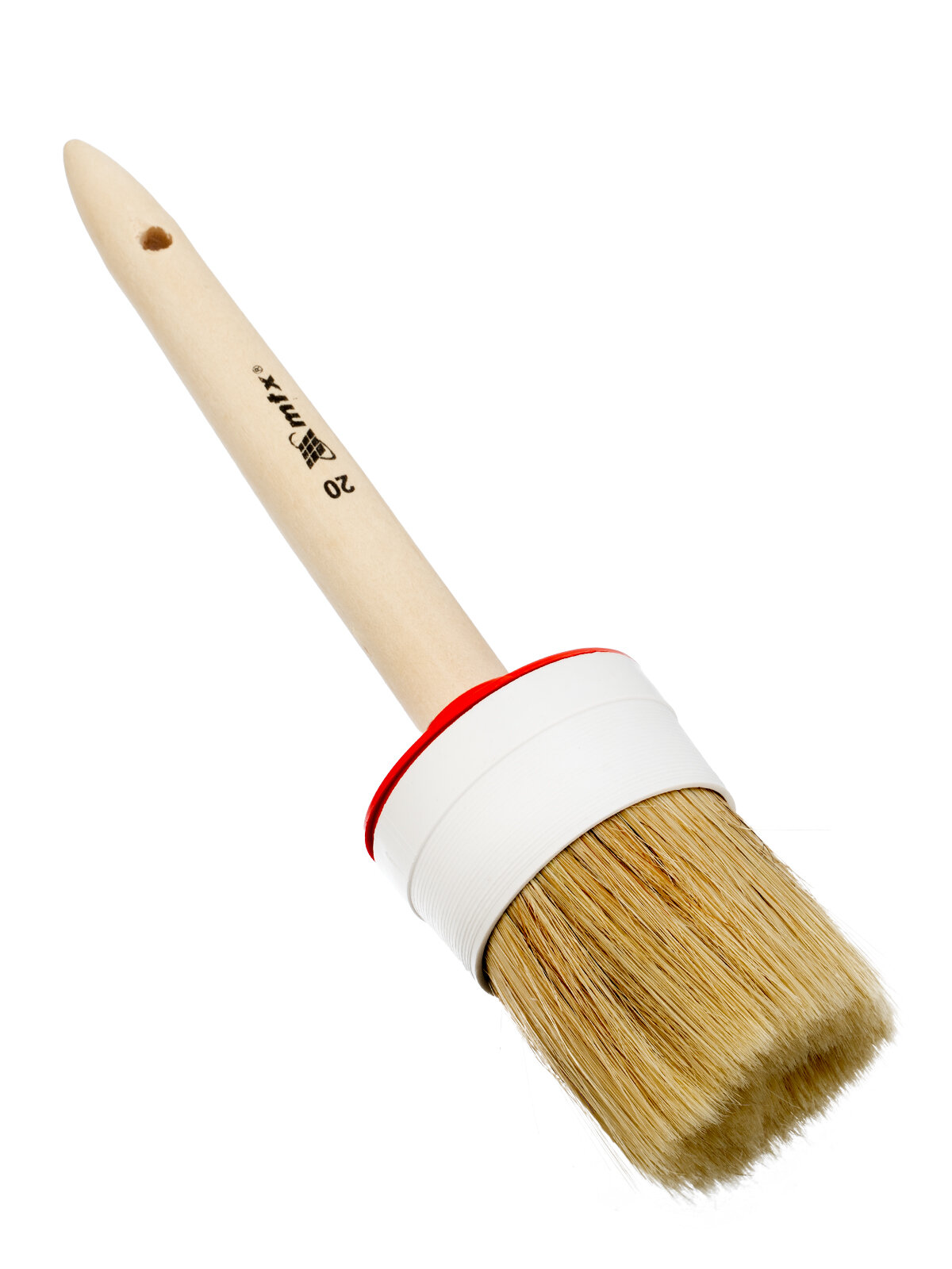 Кисть круглая MTX №20 (65 мм) натуральная щетина, деревянная ручка 82090
