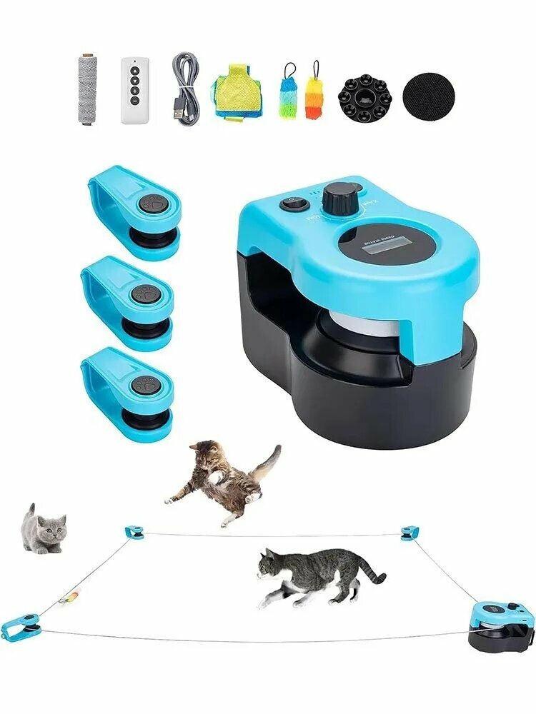 Интерактивные игрушки для кошек, живущих в помещении, Умные игрушки из перьев для кошек Беговая дорожка с автоматическим/цифровым управлением