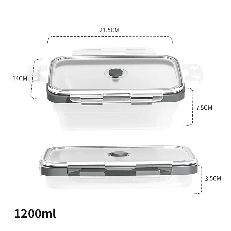 Силиконовые складные контейнеры для еды Ktichen YH-634-White