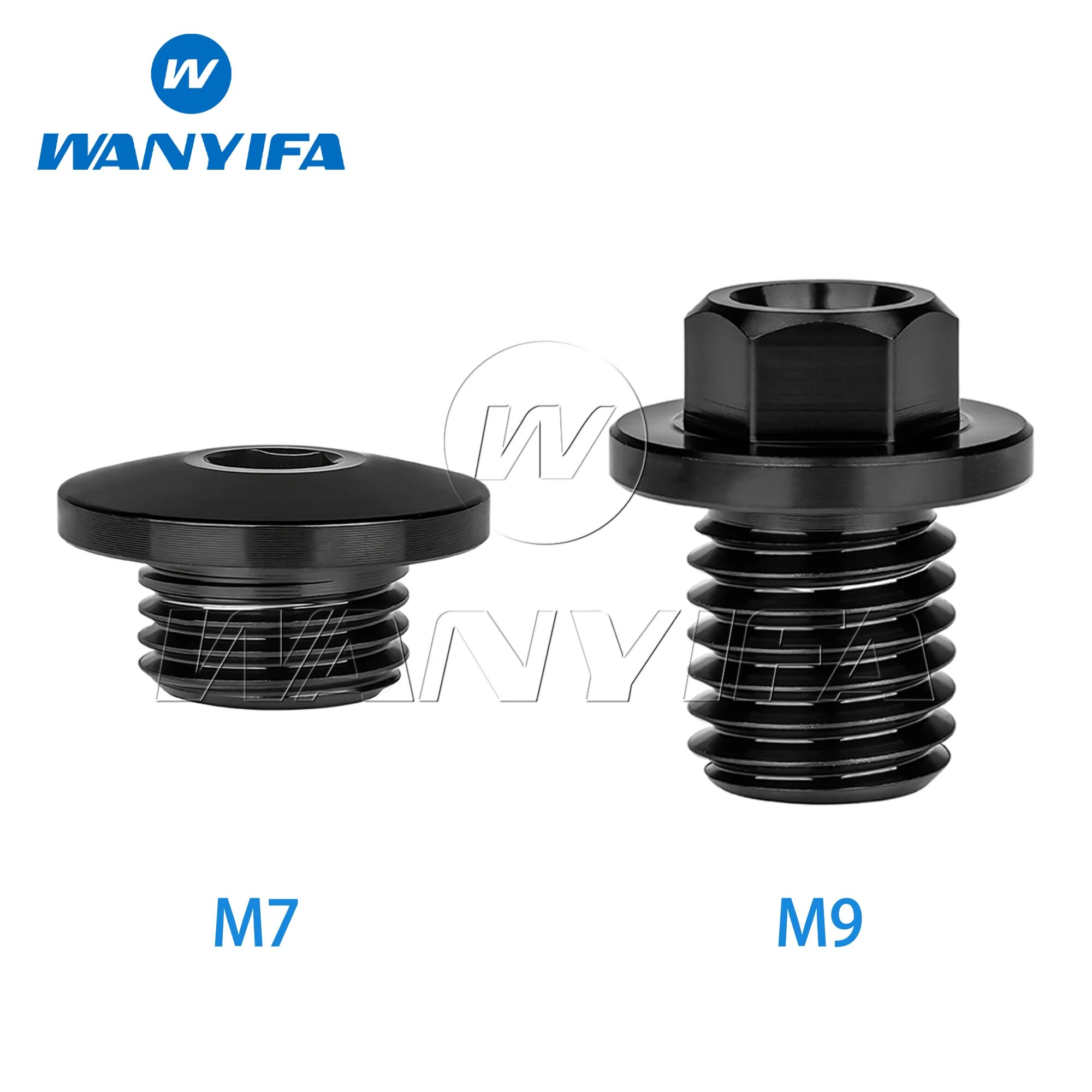 Титановые стопорные болты Wanyifa M7 и M9 для велосипедов Black, 2pcs M7