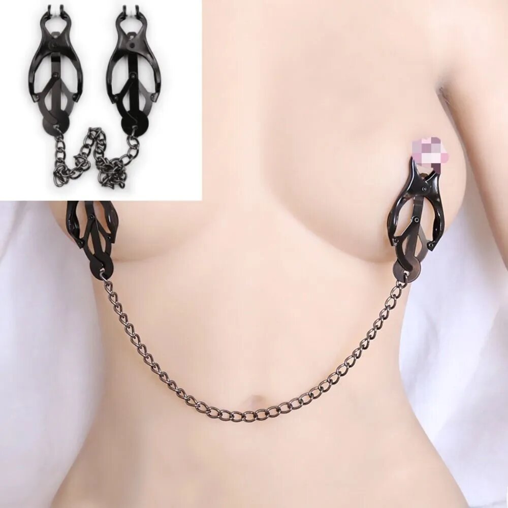 Зажимы для сосков БДСМ на цепочке, Зажимы на интимные части тела, Аксессуар БДСМ