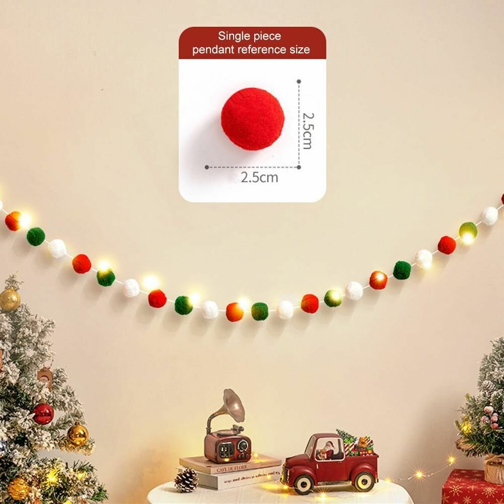 Рождественская гирлянда с флажками, светодиодная, для праздничного декора