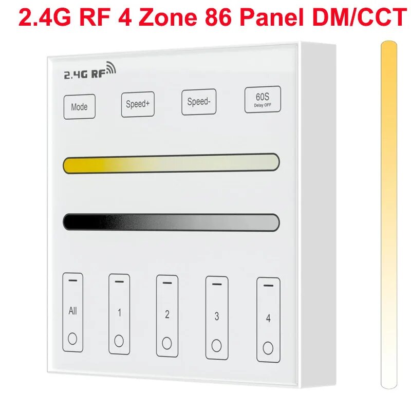 Панель управления LED 2.4G RF 4 Zone 86 Panel DM/CCT